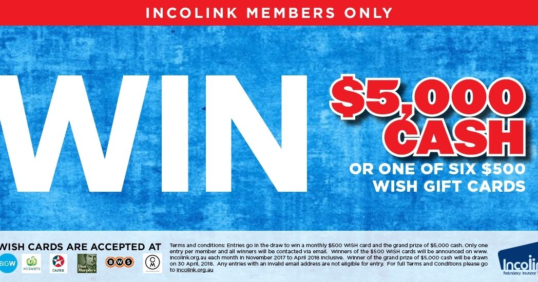 Win Cash With Incolink | Incolink